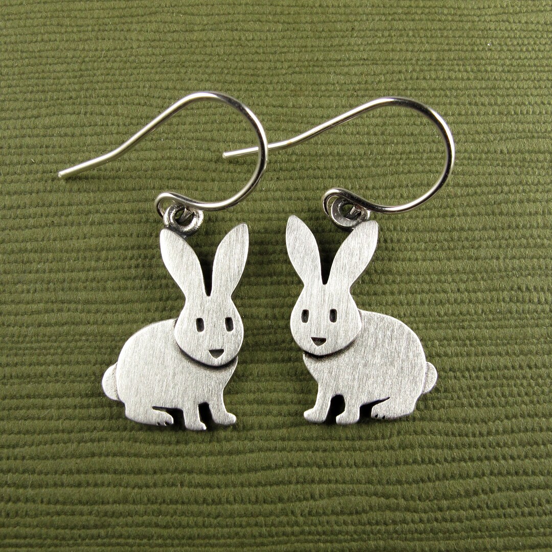 Tiny Rabbit Earrings - Sterling Silver - Etsy