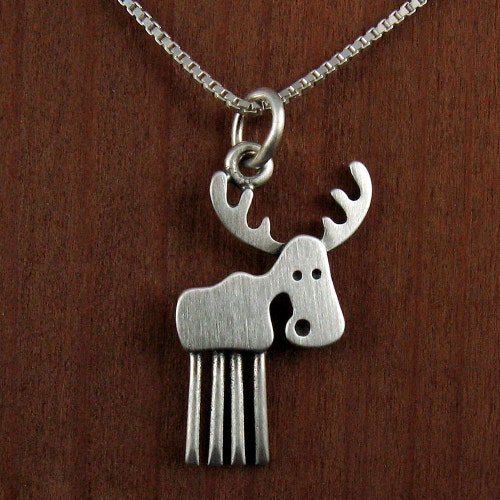 Moose Couples Necklaces His and Her Matching Jewelry Hand | Etsy