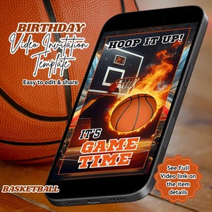 Editable Basketball Birthday Video Invitation: Basketball Theme Party ...