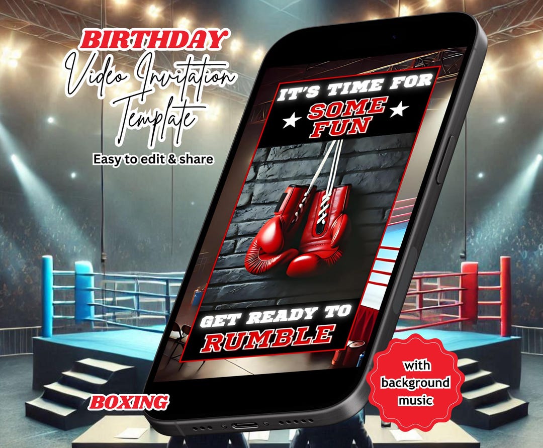 Boxing Invitation, Boxing Birthday, Boxing Party Invitation, Sports ...