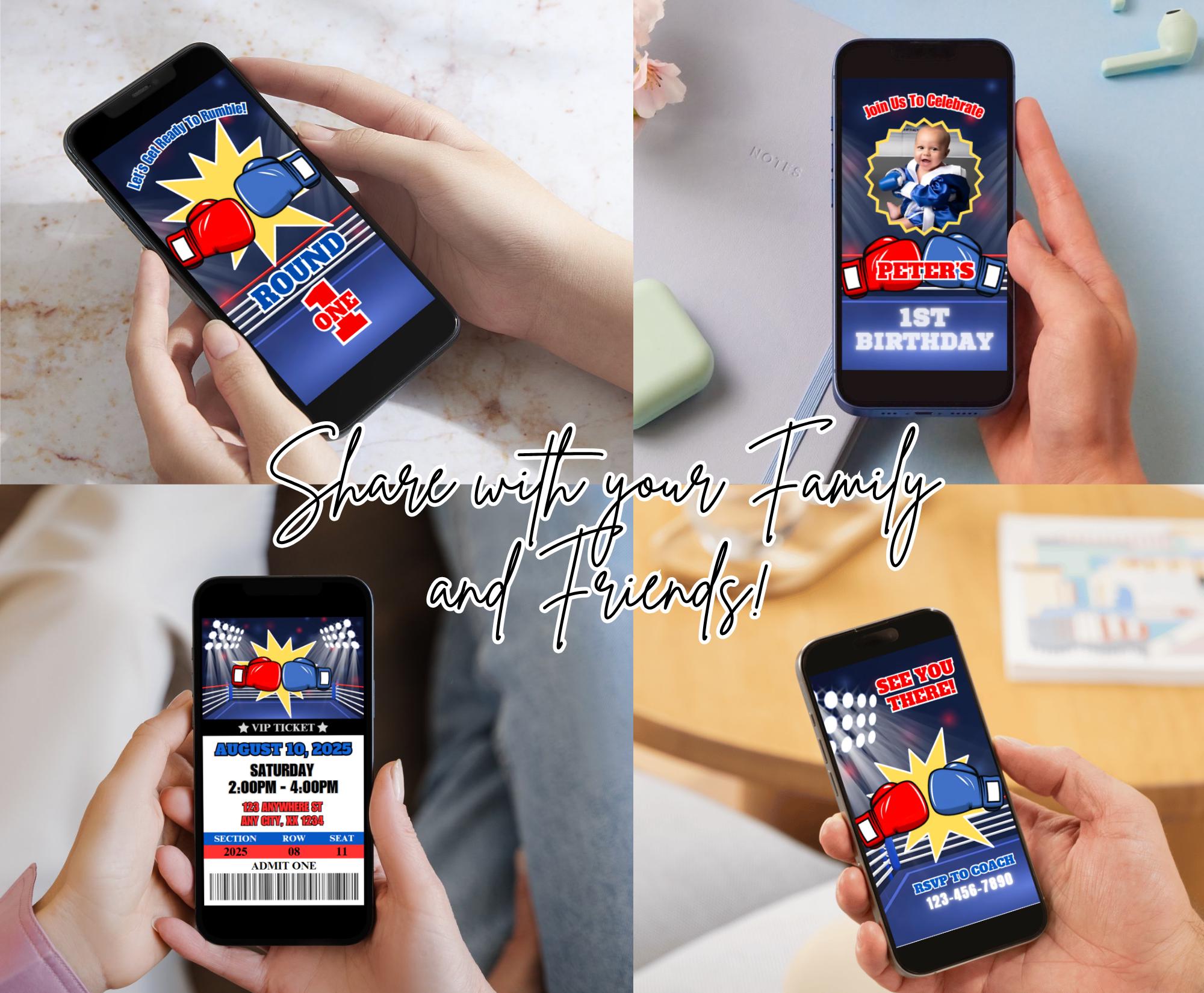 Editable Boxing Birthday Video Invitation, Boxing Theme Party, Sports ...