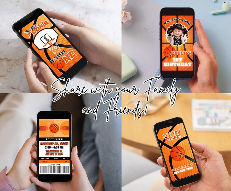 Editable Basketball Birthday Video Invitation: Rookie Year First ...
