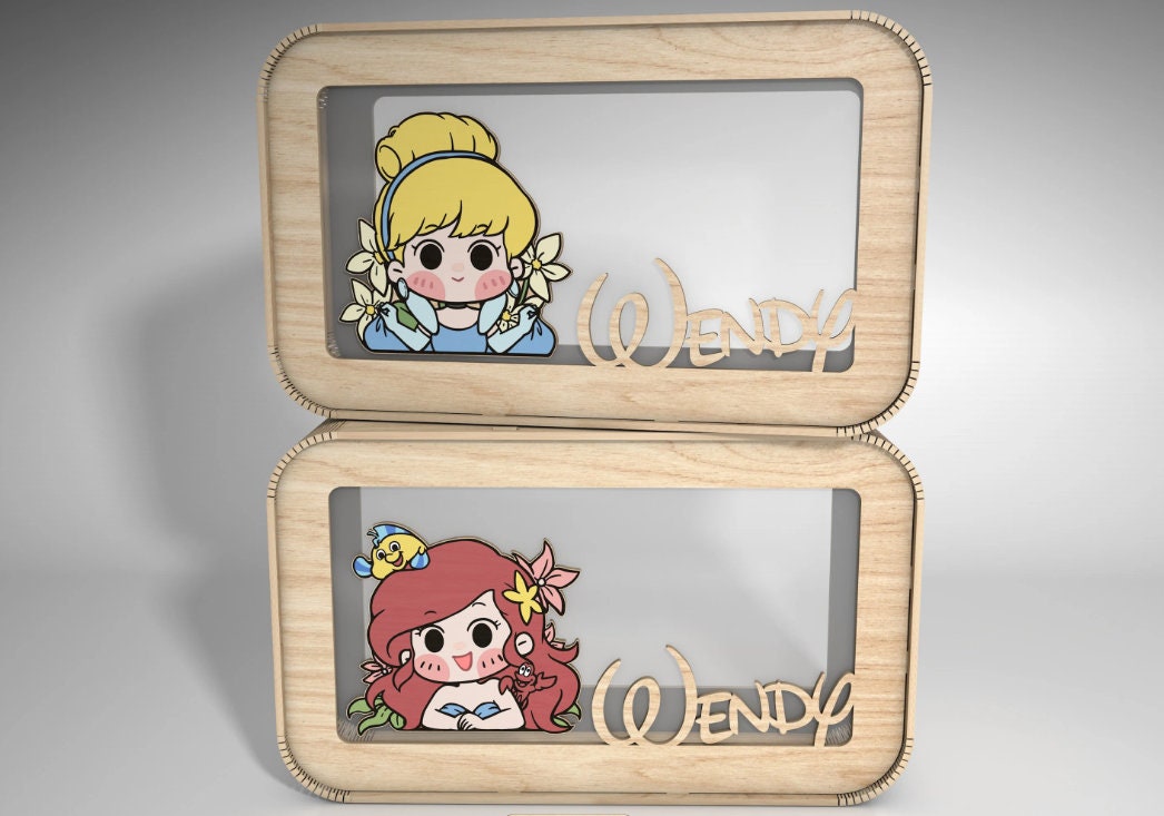 Personalised Princess Money Box Svg, Cartoon Princess Piggy Bank Svg ...
