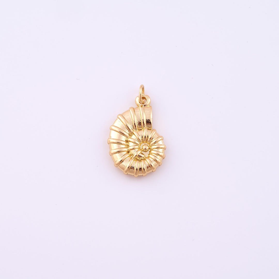 Gold Snail Shell Charm 18K Gold Filled Snail Shell Pendant Snail Shell ...