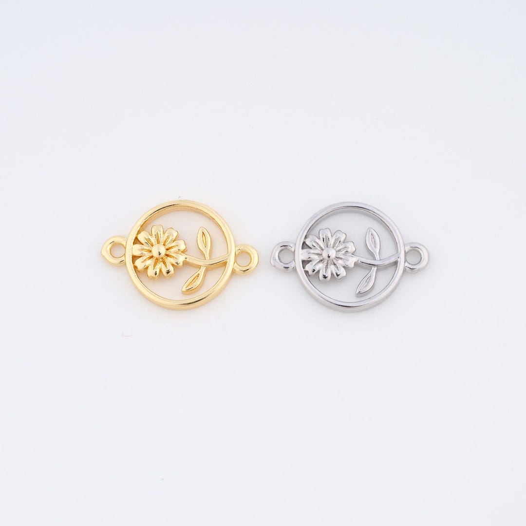 Gold Flower Connectors 18K Gold Filled Minimalist Connectors Flower ...