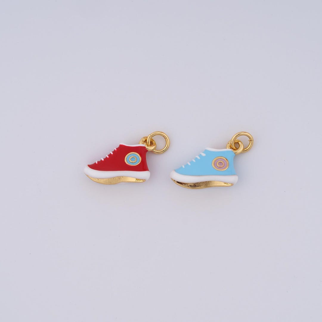 Gold Shoe Charm, 18K Gold Filled Shoe Pendant,shoe Necklace,enamel Shoe ...