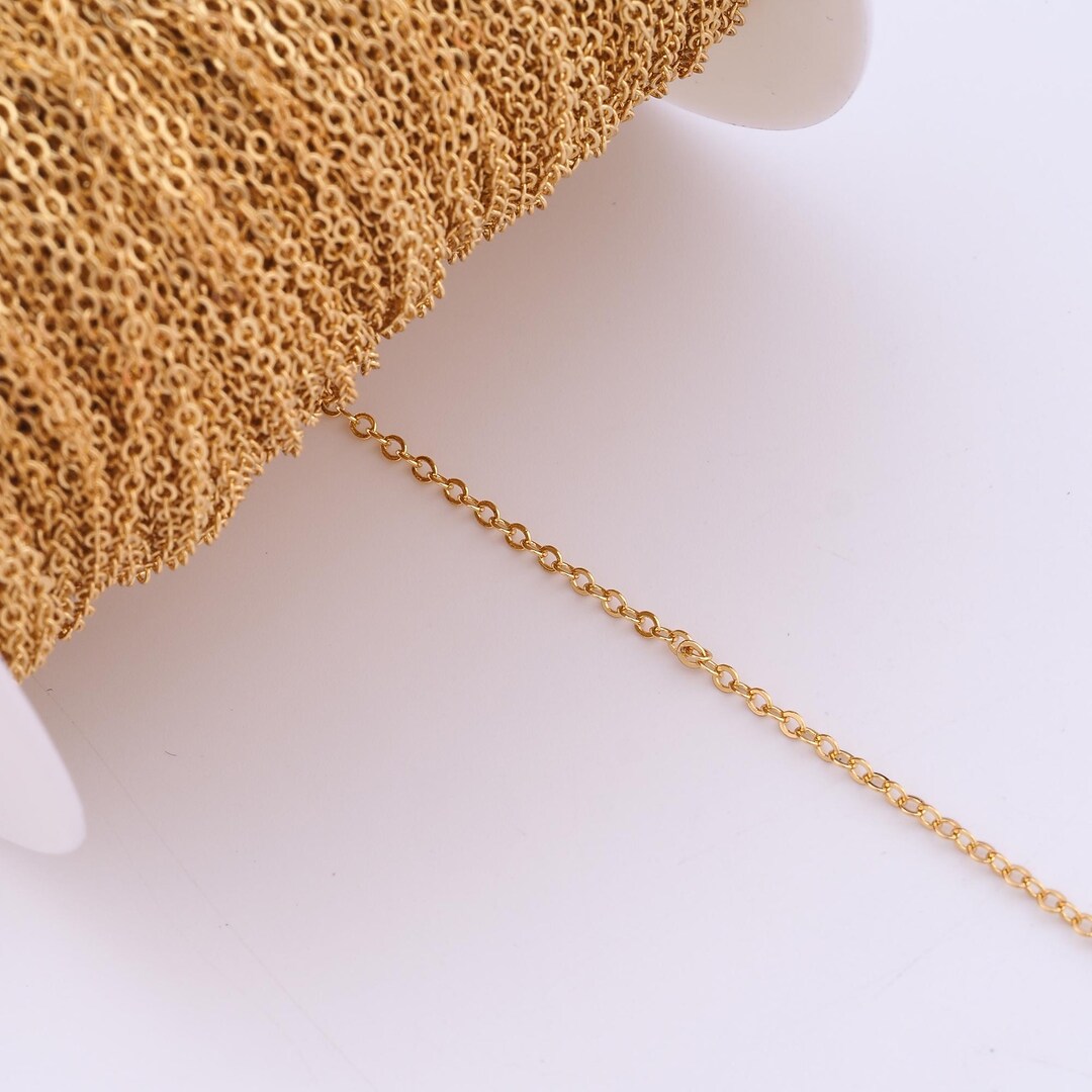 Thin Gold Oval Chains,rolo Chain,18k Gold Filled Specialchains, Semi ...