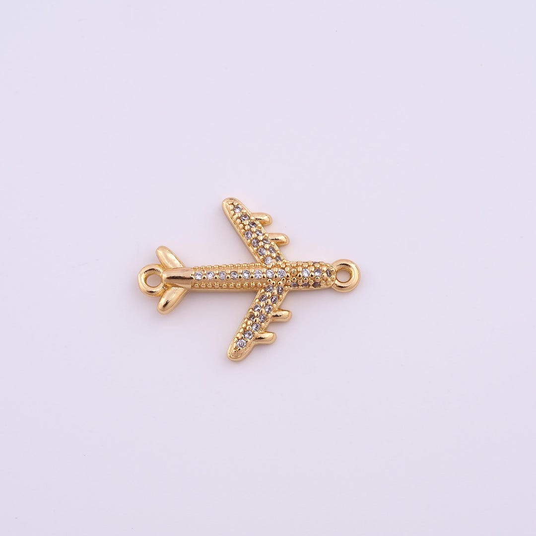 Gold Airplane Connectors 18K Gold Filled Airplane Connectors CZ ...