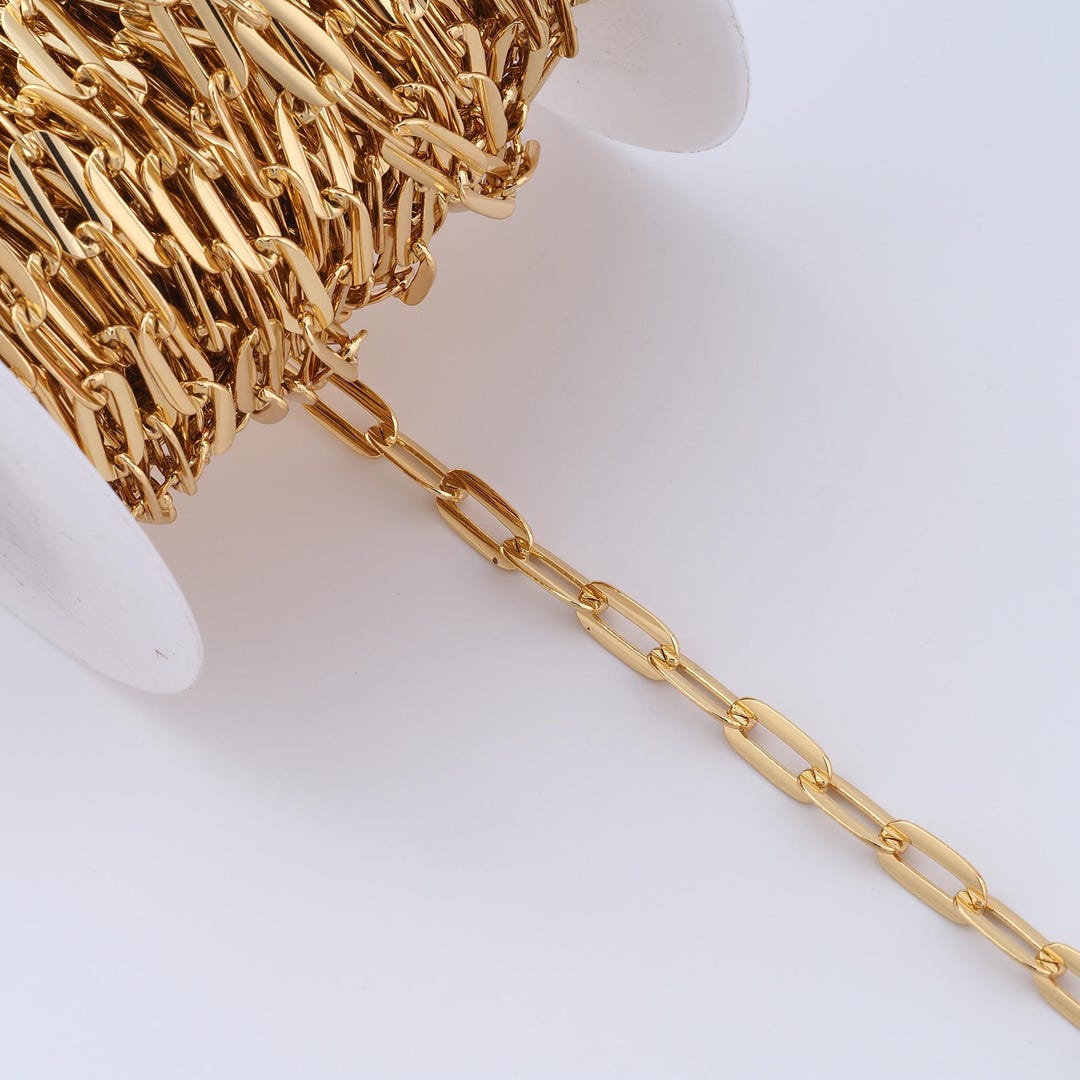 Paper Clip Chains Gold Paper Clip Chains, 18K Gold Filled Specialchain ...