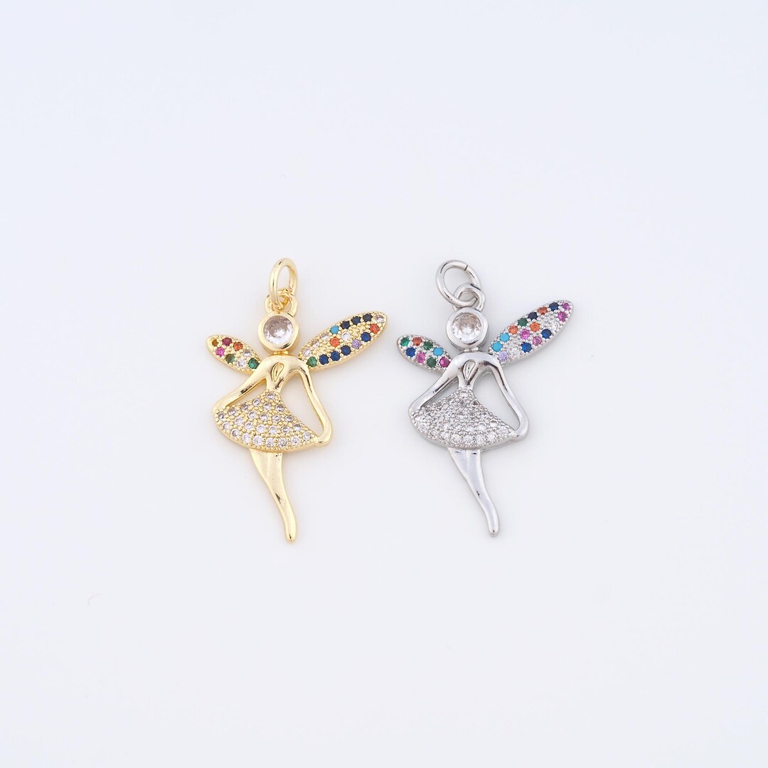 Gold CZ Elf Charms 18K Gold Filled Elf Pendant Elf Charm Elf Necklace ...
