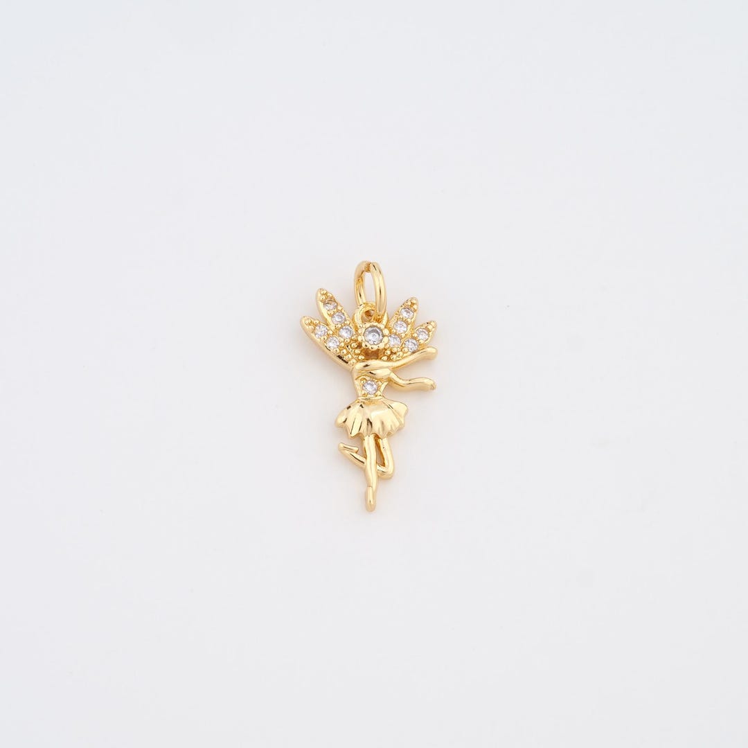 Gold Elf Charms 18K Gold Filled Elf Pendant CZ Elf Charm Elf Necklace ...