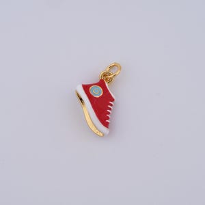 Gold Shoe Charm, 18K Gold Filled Shoe Pendant,shoe Necklace,enamel Shoe ...