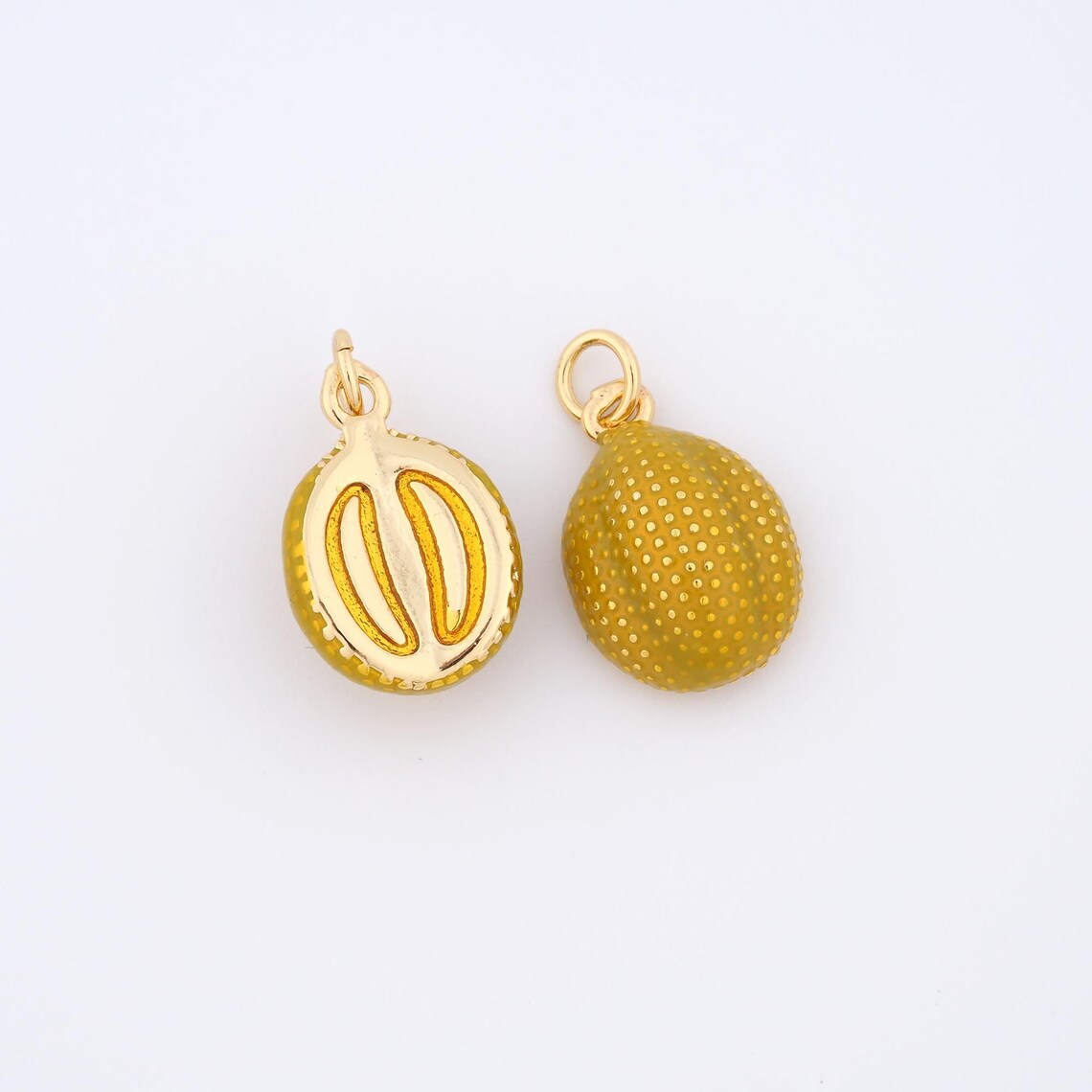 Gold Durian Charm 18K Gold Filled Durian Pendant Durian Necklace Enamel ...