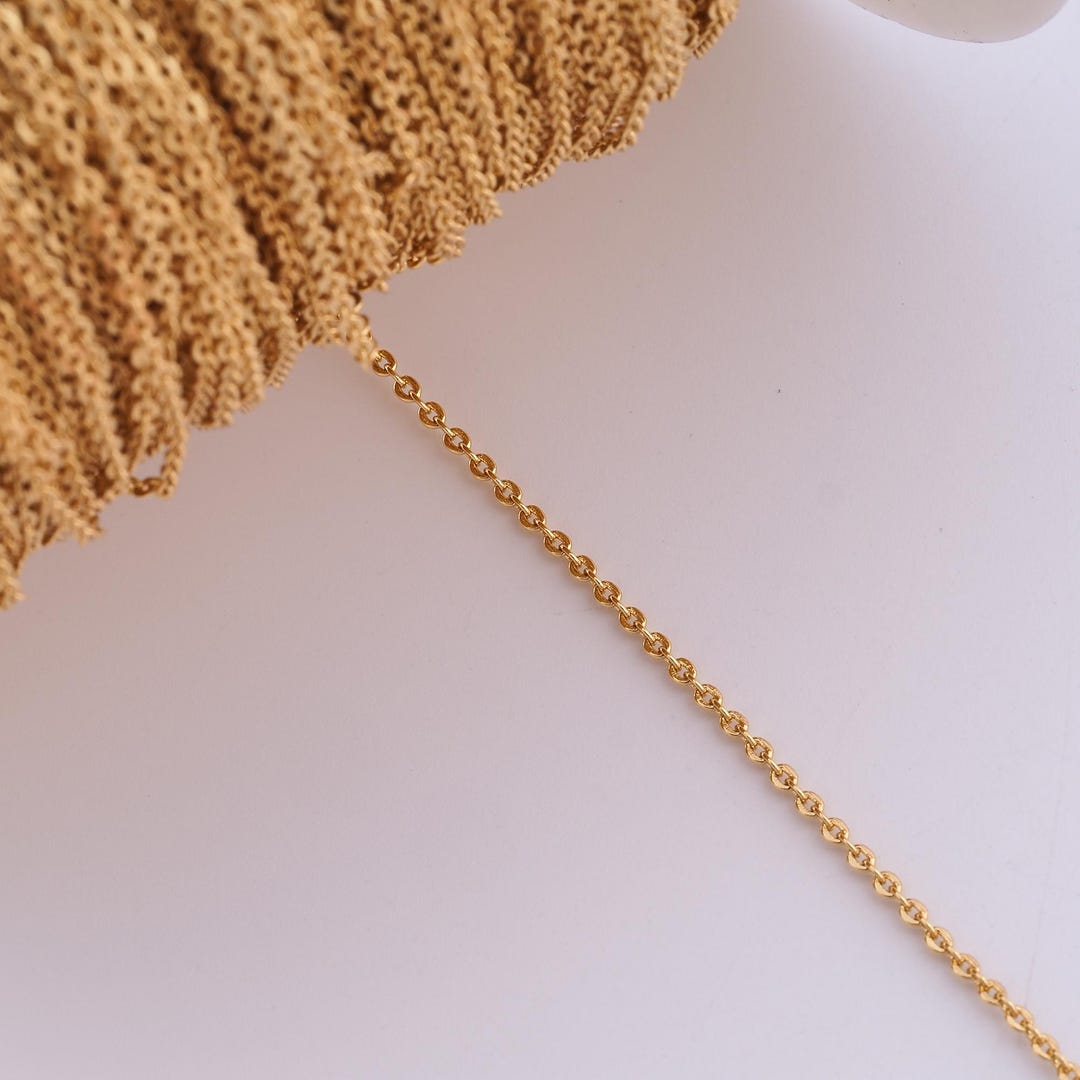 Thin Gold Oval Chains,rolo Chain,18k Gold Filled Specialchains, Semi ...