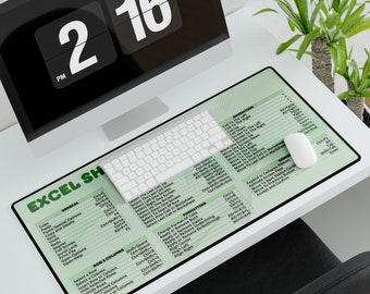 Excel Shortcut Mousepad Blue, Excel Desk Mat, Mouse Pad, Excel Formula ...