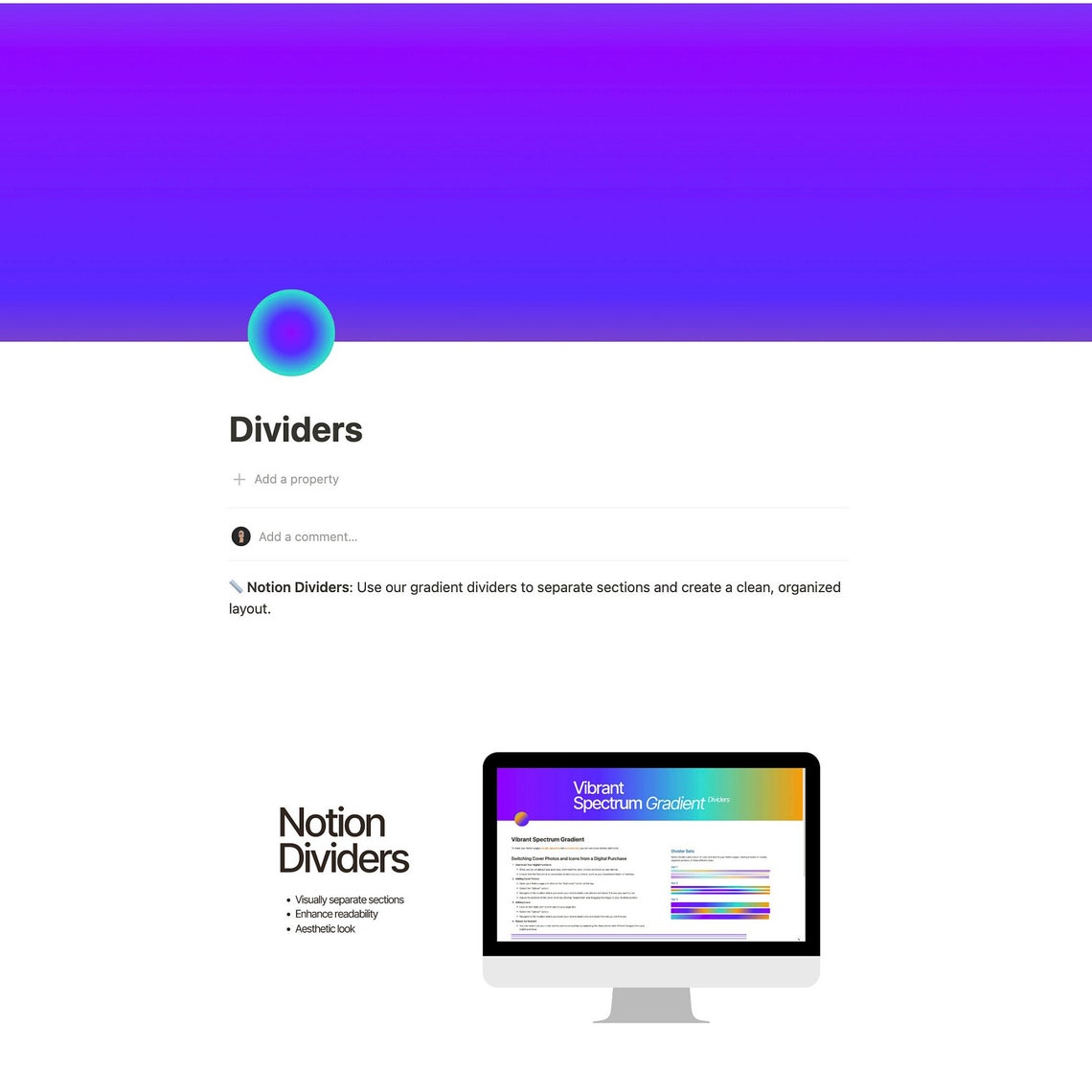 Notion Covers Gradient, Gradient Icons and Notion Dividers, Notion Customization Bundle, Vibrant ...