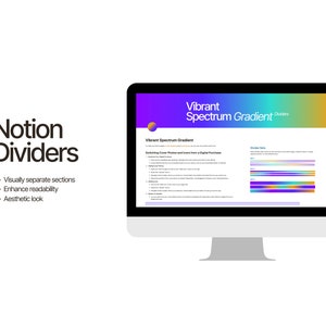 Notion Covers Gradient, Gradient Icons and Notion Dividers, Notion Customization Bundle, Vibrant ...