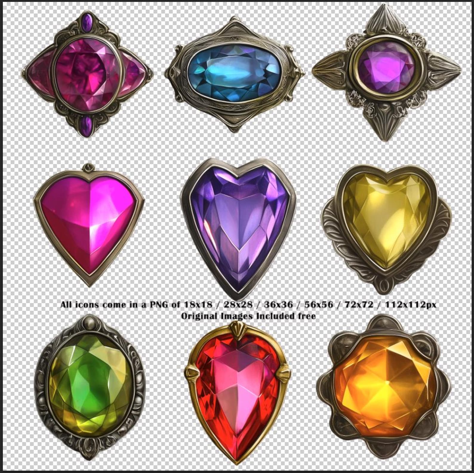 9+ * Gem Emotes - Icons - Ready to Use! - Diamond Emotes, Crystal ...