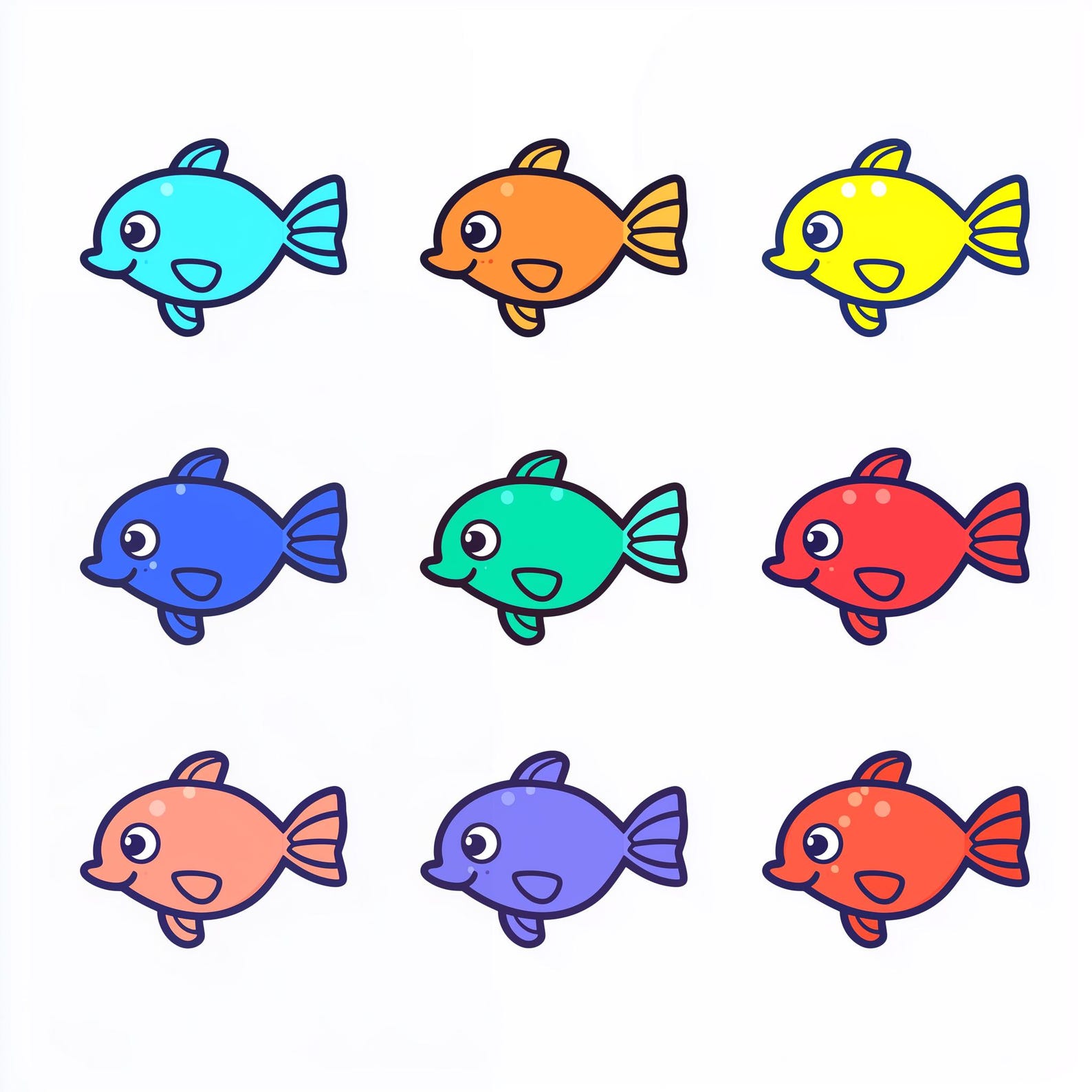 9+ * Colorful Fish Emotes - Icons - Ready to Use - Fish Emote, Colorful ...