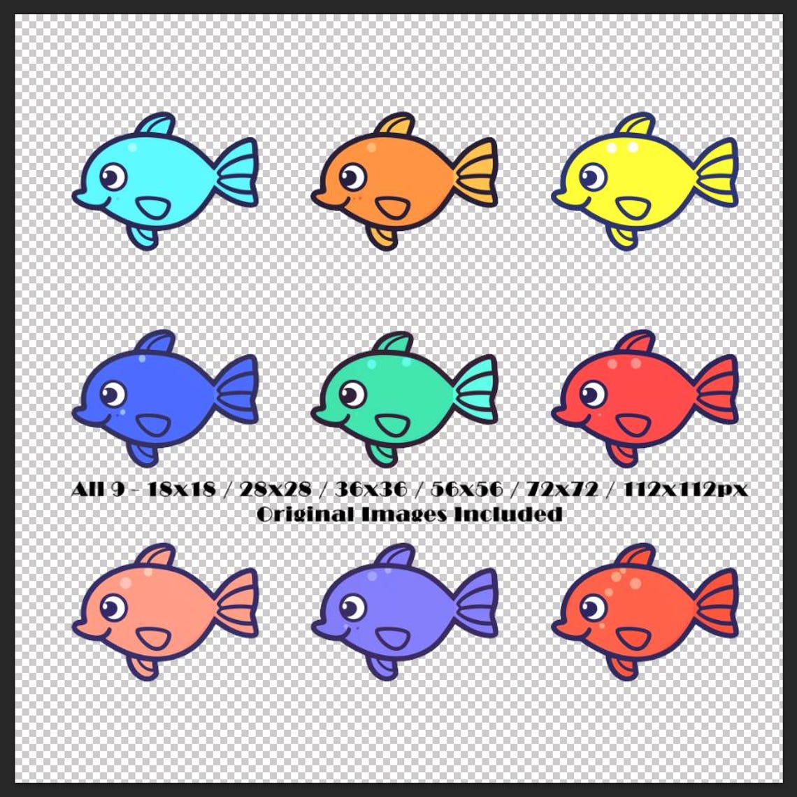 9+ * Colorful Fish Emotes - Icons - Ready to Use - Fish Emote, Colorful ...