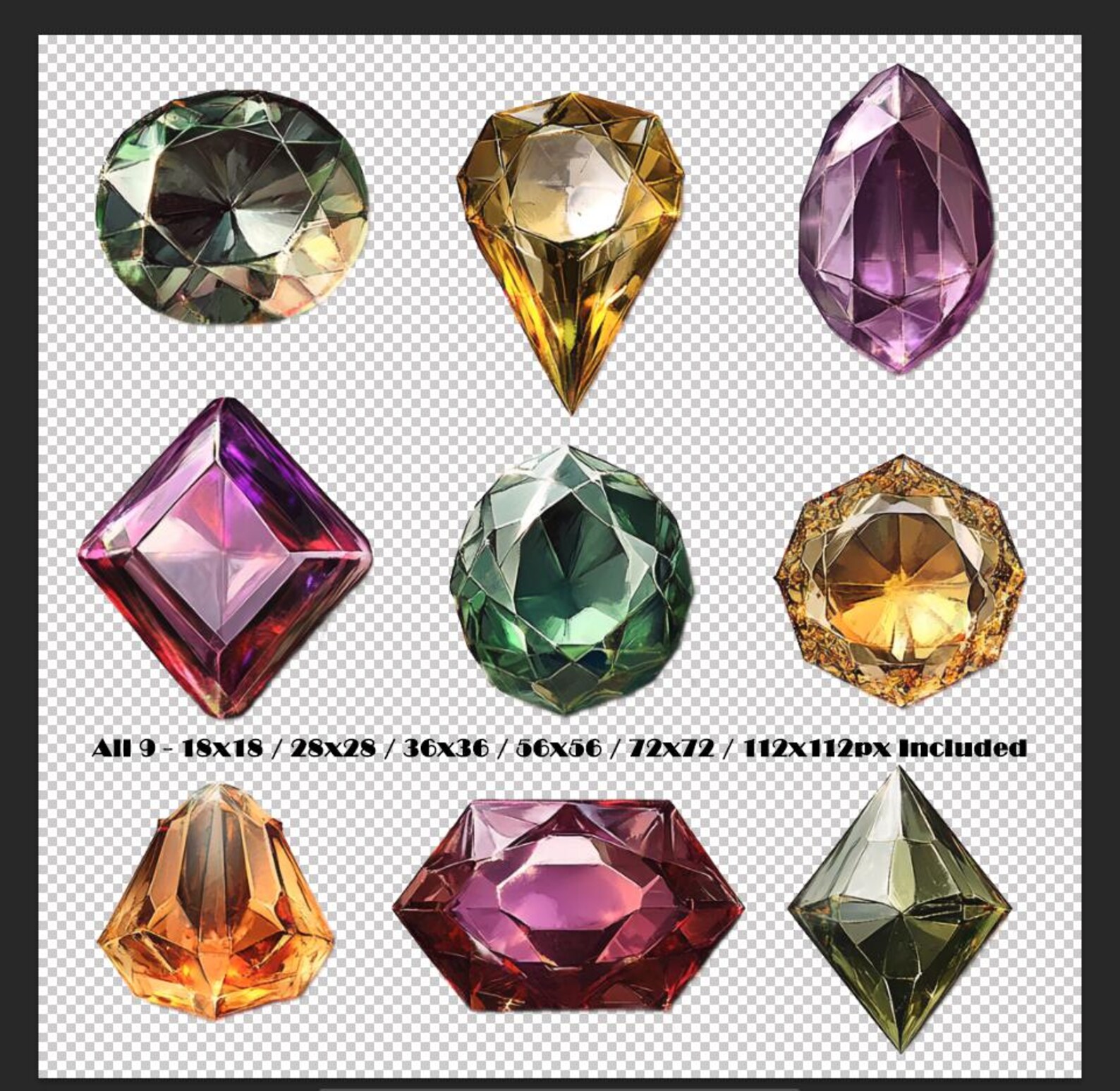 9+ * Gem Emotes - Icons - Ready to Use! - Diamond Emotes, Crystal ...