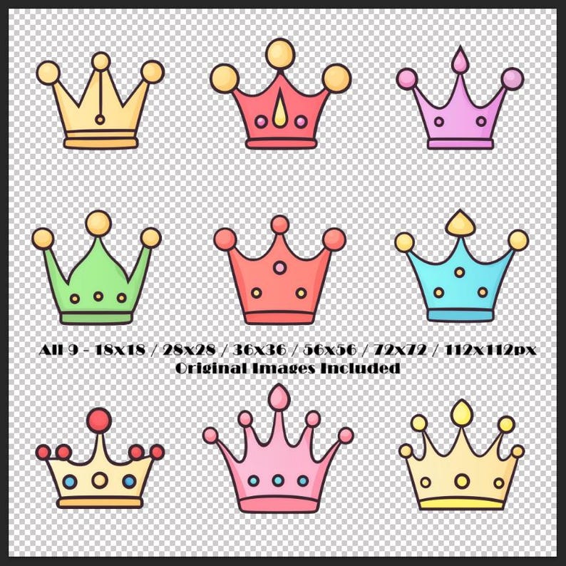 9+ * Crown Emotes - Icons - Ready to Use - Zip, Crown Emotes, Colorful ...