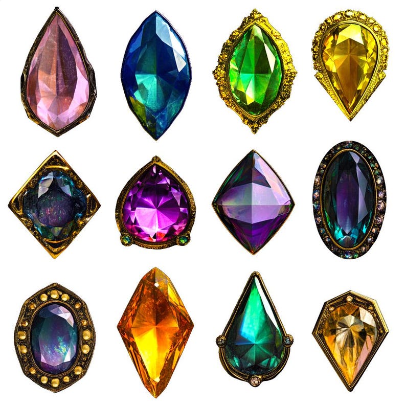12+ * Gem Emotes - Icons - Ready to Use - Diamond Emotes, Crystal Emote ...