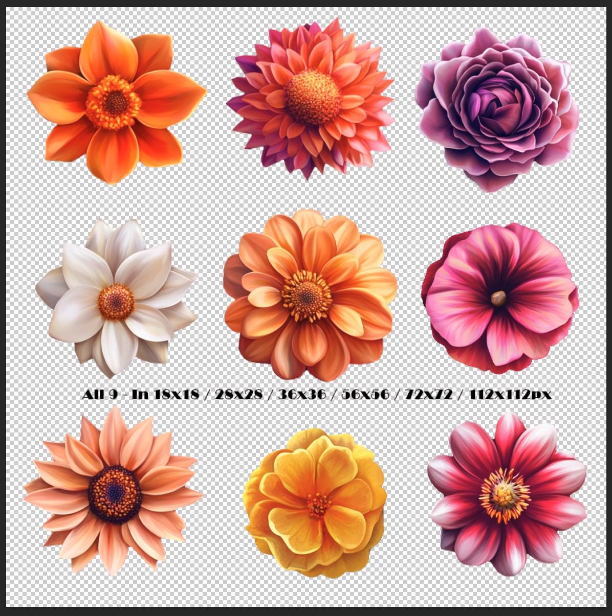 9+ * Flower Emotes - Icons - Ready to Use - Flower Emotes, Colorful ...