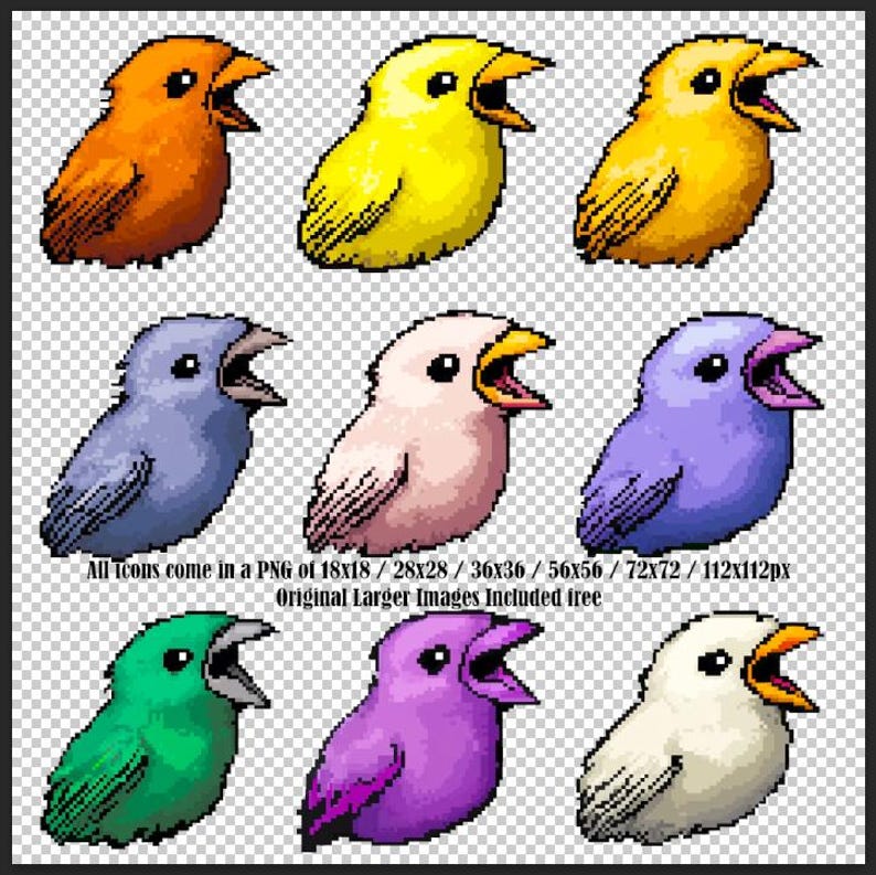 9+ * Pixel Bird Emotes - Icons - Ready to Use - Bird Emojis, Pet Emotes ...