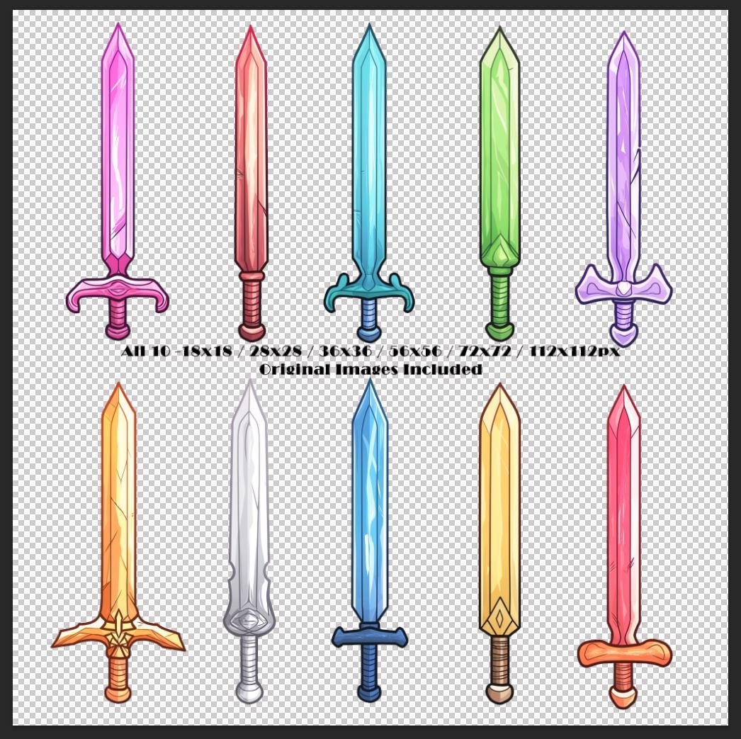 10+ * Sword Emotes - Icons - Ready to Use - Sword Emojis, Colorful ...
