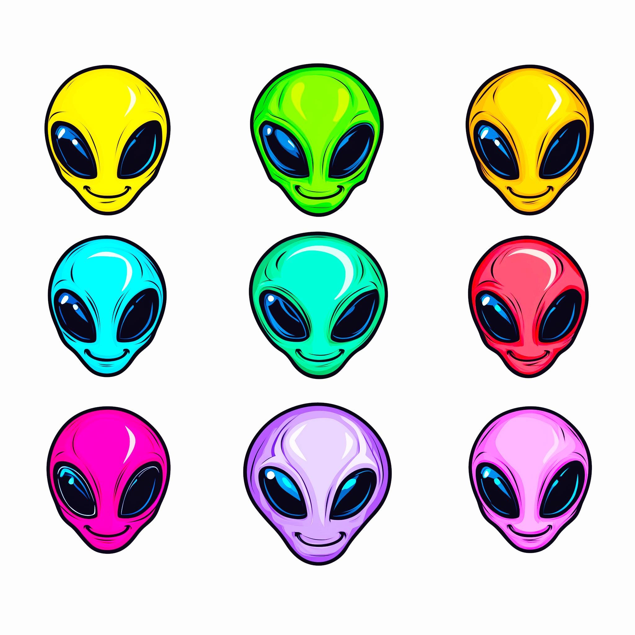 9+ * Alien Emotes - Icons - Ready to Use! - Retro Emotes, Space Emojis ...
