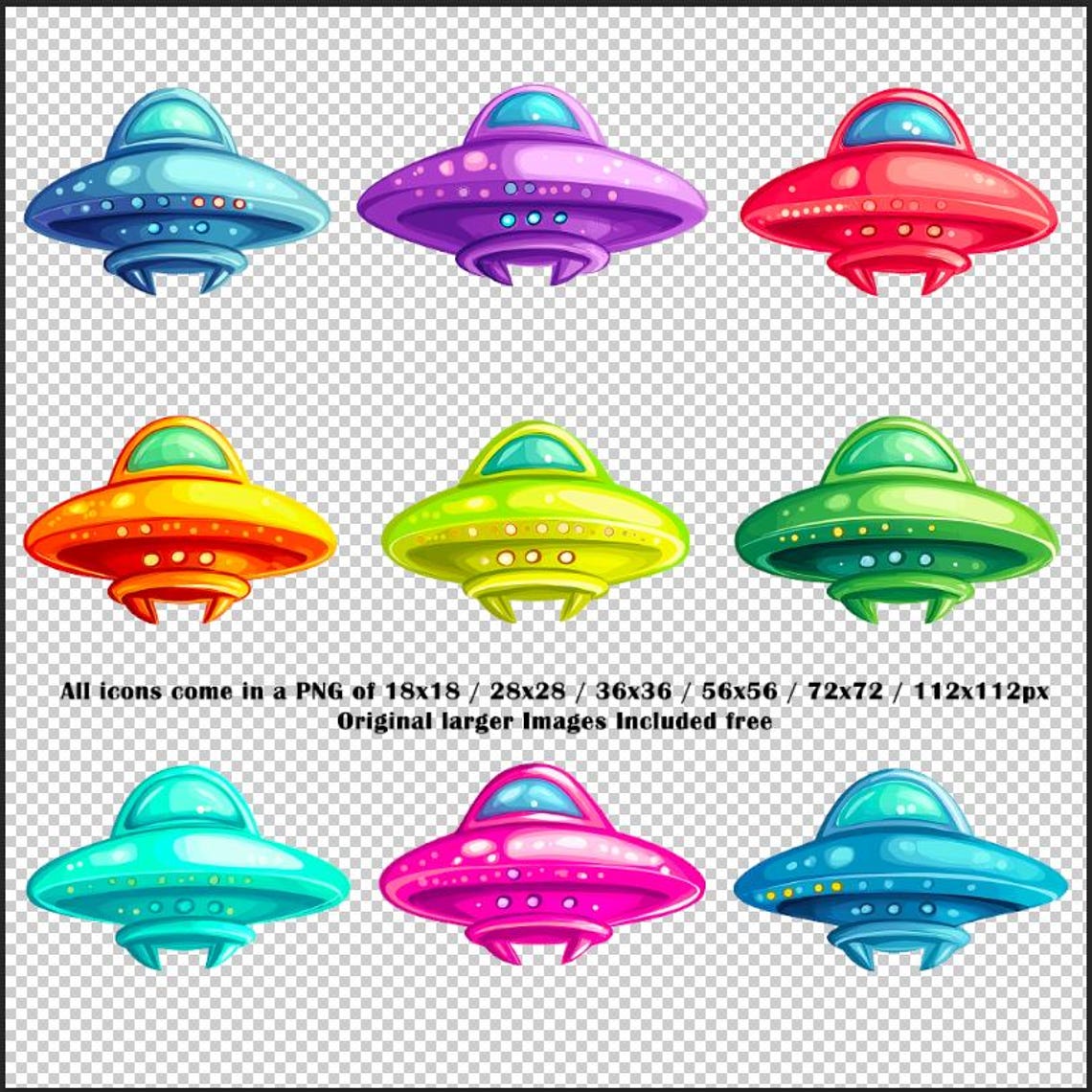 9+ * Alien UFO Emotes - Icons - Ready to Use! - Alien Emojis, Spaceship ...