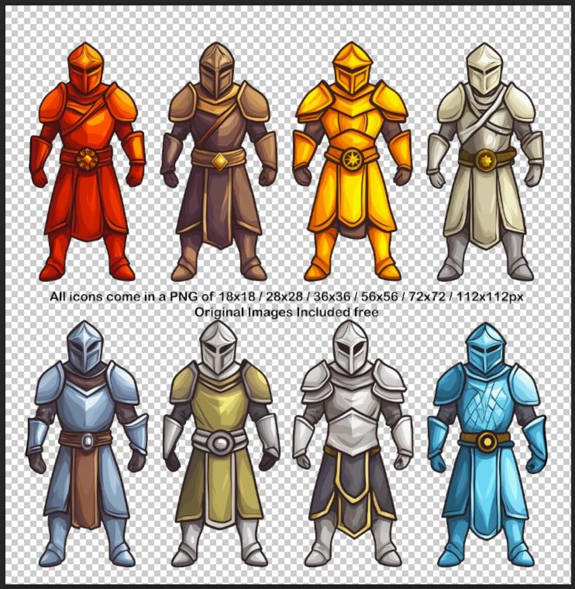 8+ * Knight Emotes - Icons - Ready to Use - Armor Emotes, Medieval ...