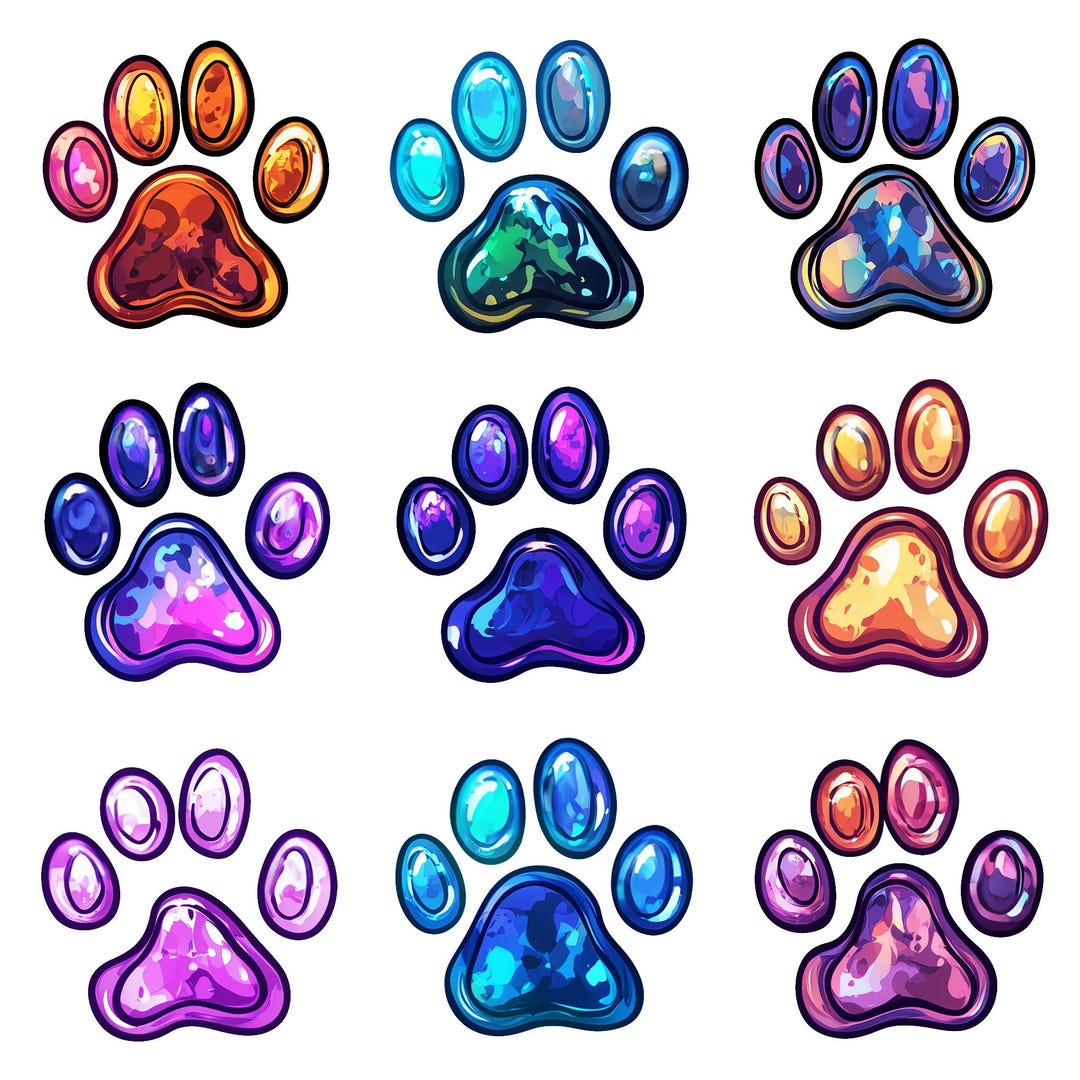 9+ * Pawprint Emotes - Icons - Ready to Use! - Paw Emotes, Colorful ...