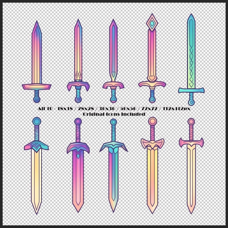10+ * Colorful Sword Emotes - Icons - Ready to Use! - Sword Emotes ...