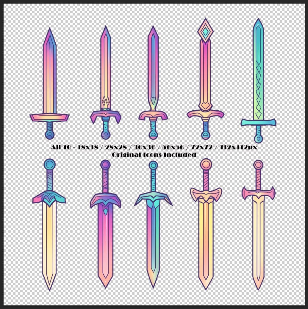 10+ * Colorful Sword Emotes - Icons - Ready to Use! - Sword Emotes ...