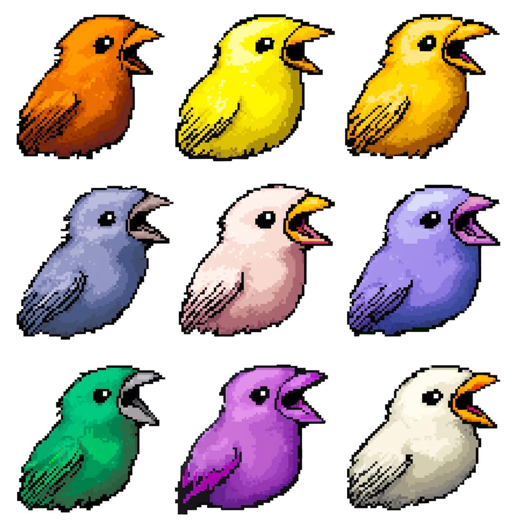 9+ * Pixel Bird Emotes - Icons - Ready to Use - Bird Emojis, Pet Emotes ...