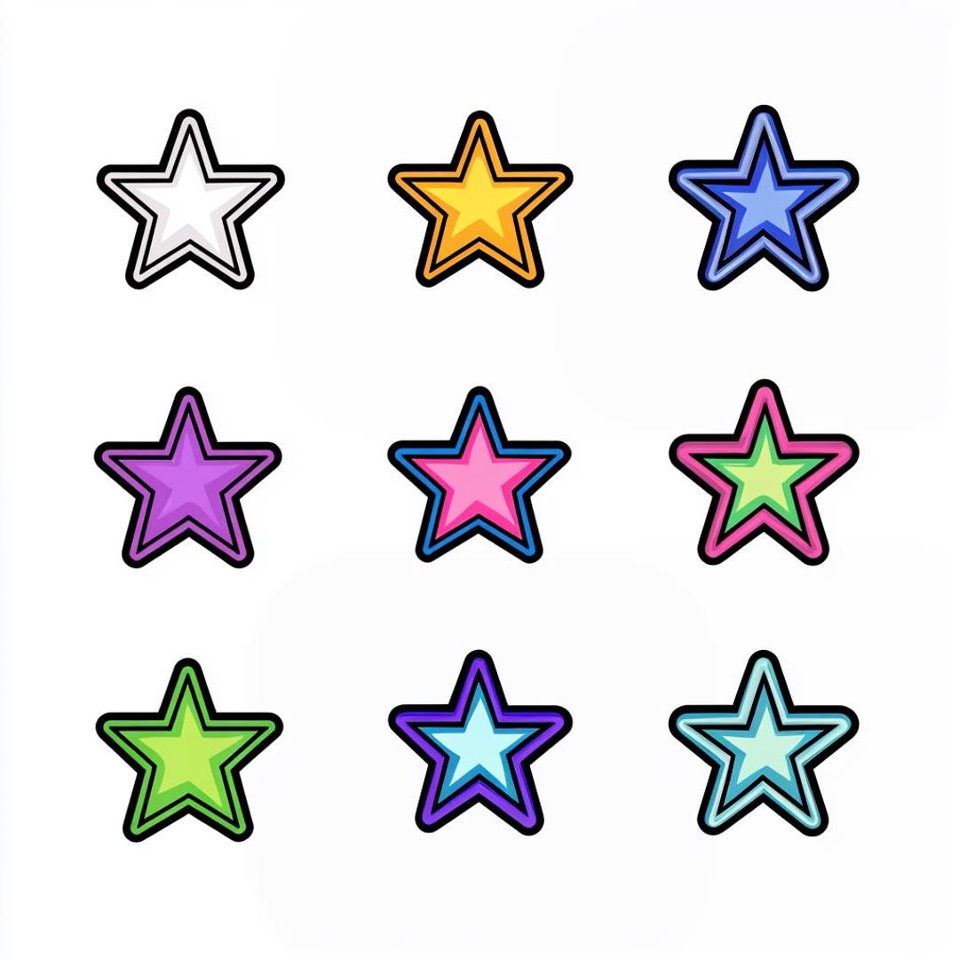 9+ * Colorful Star Emotes - Icons - Ready to Use - Star Emotes ...
