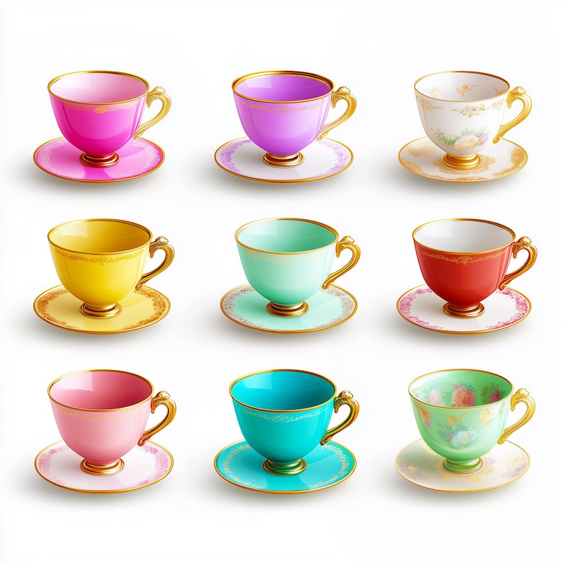 9+ * Tea Cup Emotes - Icons - Ready to Use - Victorian Emotes, Colorful ...