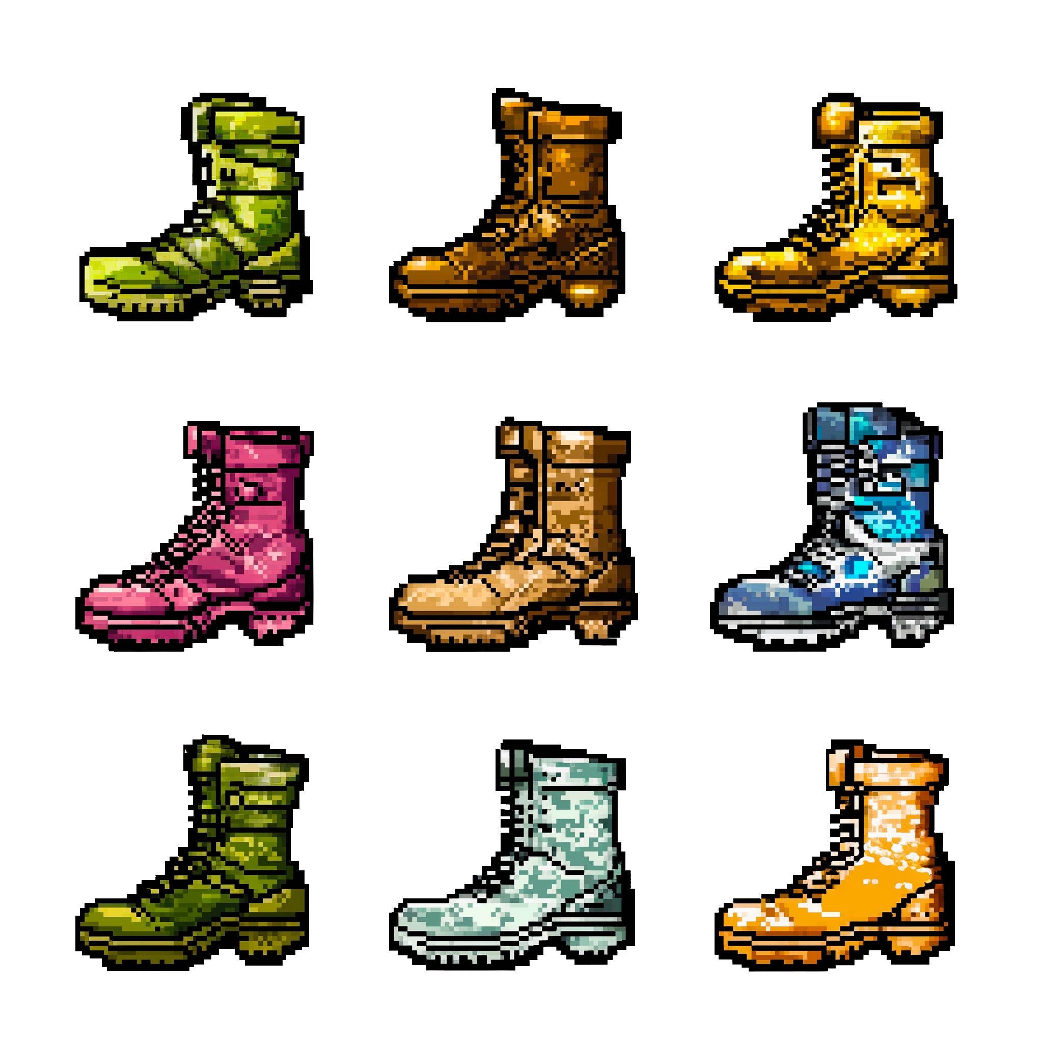 9+ * Pixel Camo Boot Emotes - Icons - Ready to Use - Apparel Emotes ...