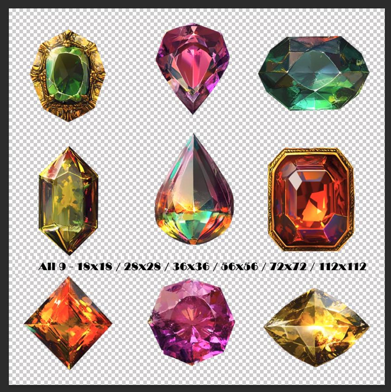 9+ * Gem Emotes - Icons - Ready to Use! - Diamond Emotes, Crystal ...