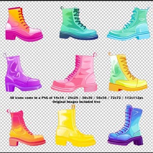 9+ * Colorful Boot Emotes - Icons - Ready to Use - Apparel Emotes, Shoe ...
