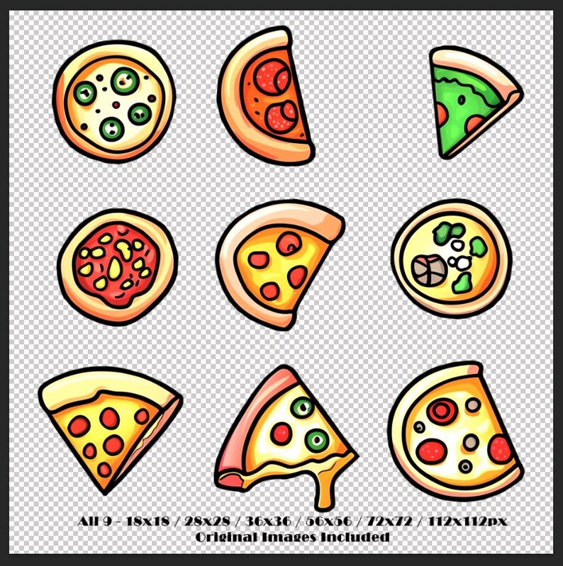 9+ * Pizza Emotes - Icons - Ready to Use - Sub Badges, Cartoon Emotes ...