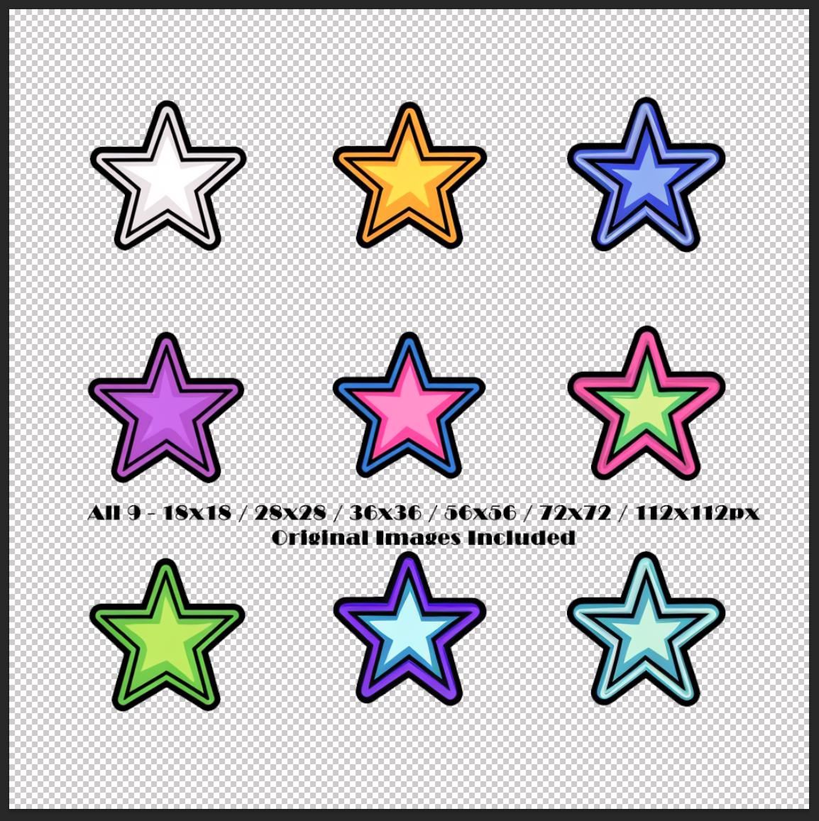 9+ * Colorful Star Emotes - Icons - Ready to Use - Star Emotes ...