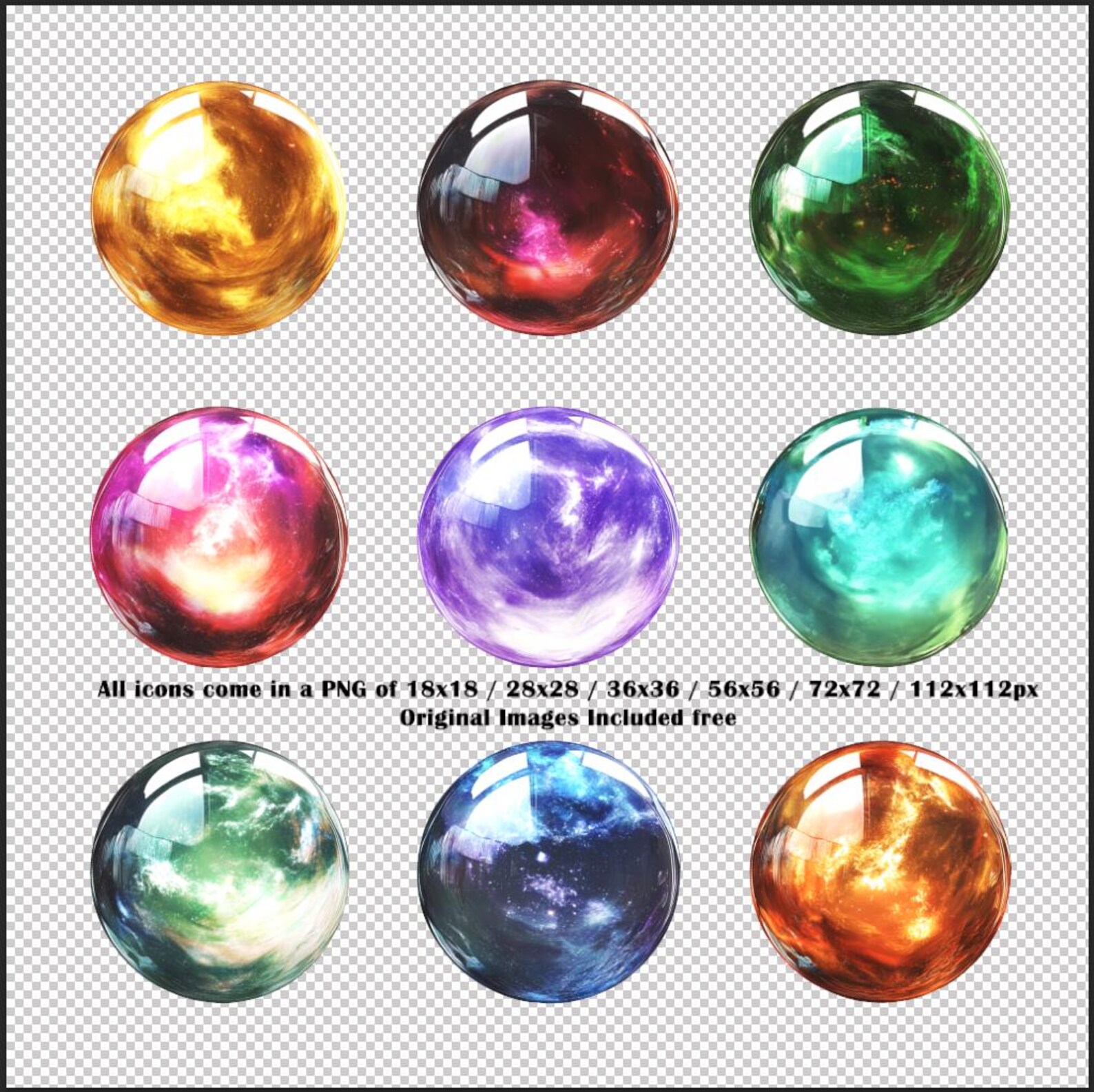 9+ * Galaxy Orb Emotes - Icons - Ready to Use! - Galaxy Emojis, Twitch ...