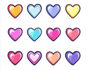 12+ * Heart Emotes - Ready to Use! - Zip, Heart Emojis, Colorful Emotes ...