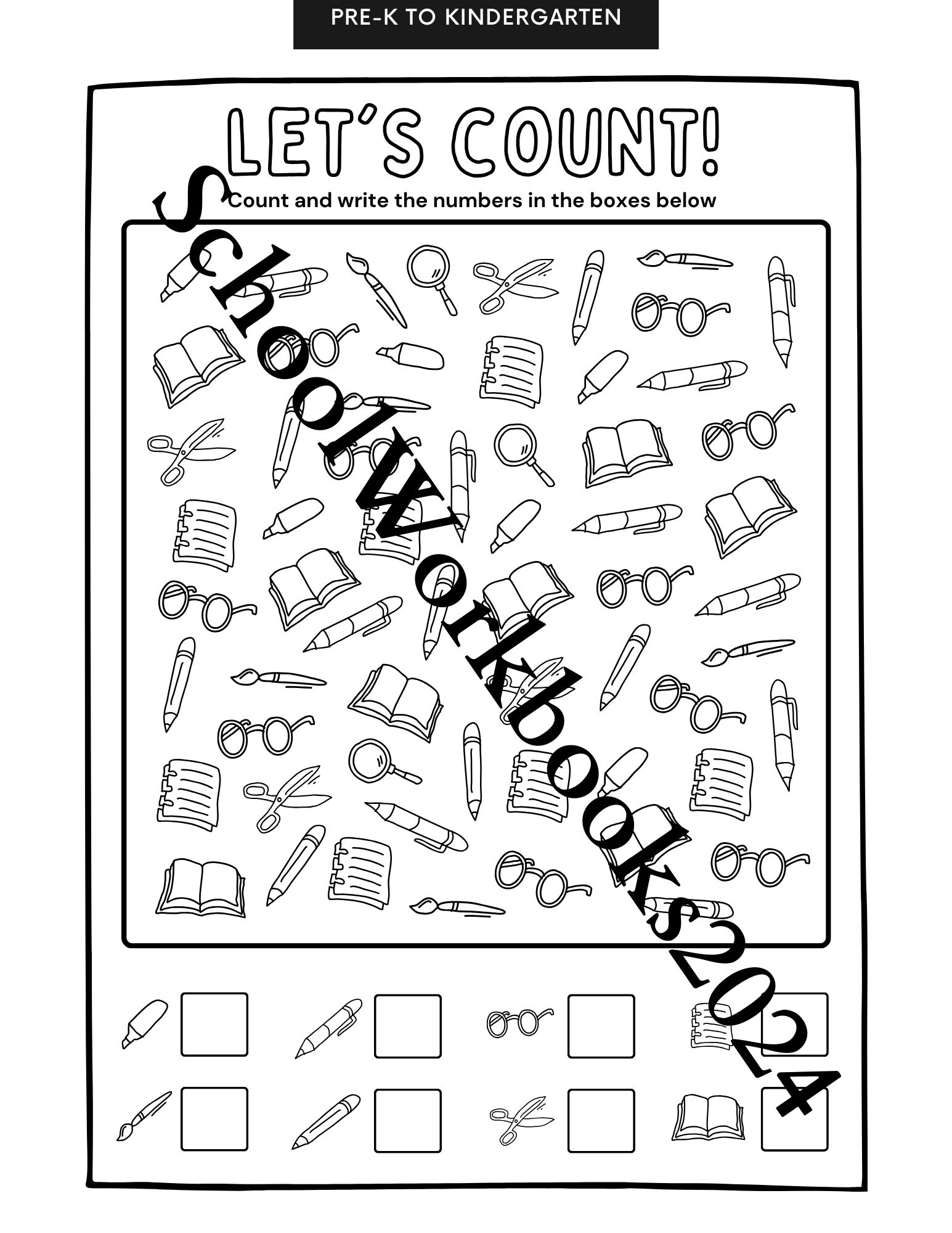 My First Learning Workbook: Pre-k to Kindergarten (25 Pages) - Etsy