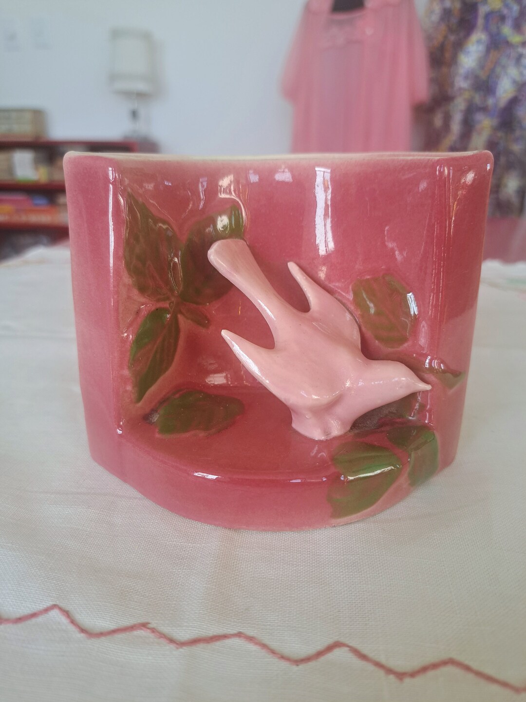 Vintage Mid Century Pink Curved Bird Wall Pocket Planter Ceramic - Etsy