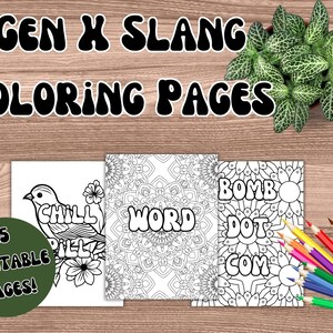 Gen X Slang Coloring Pages | 15 Printable Coloring Pages | Teen and ...