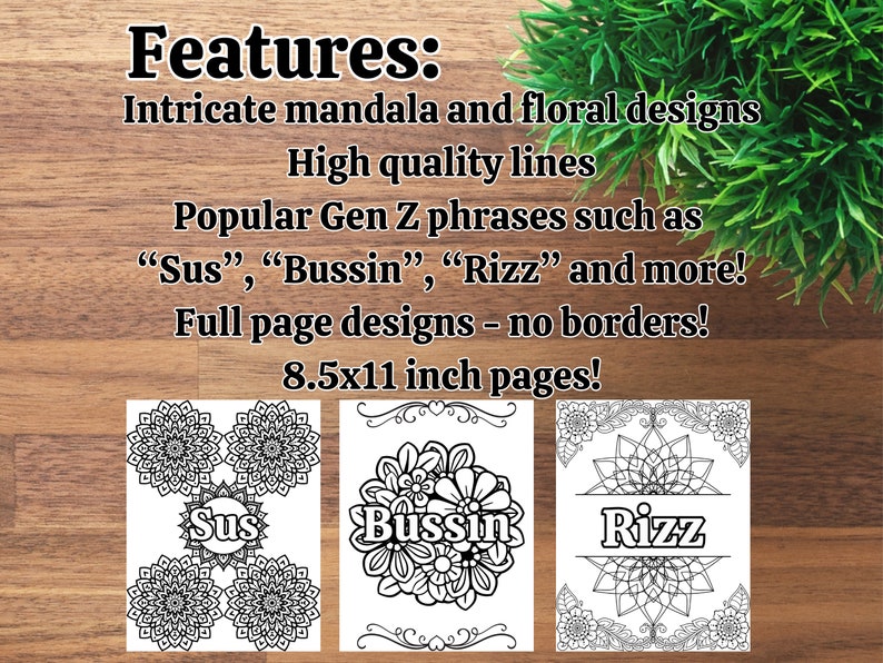 Gen Z Slang Coloring Pages | 15 Printable Coloring Pages | Mandala and ...